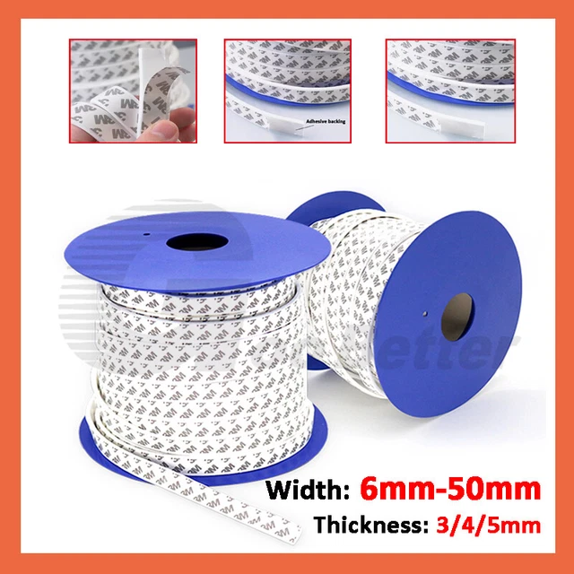 PTFE SELF ADHESIVE Backed Foam Sponge Strip Roll Sheet Tape Sticky Seal ...