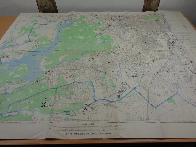 WW2 (1945) BRITISH INTELLIGENCE MAP for the "BATTLE of BERLIN" (Exc ...