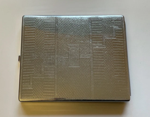 ART DECO ENGINE Turned Powder Compact with 3 Compartments, Japanese ...