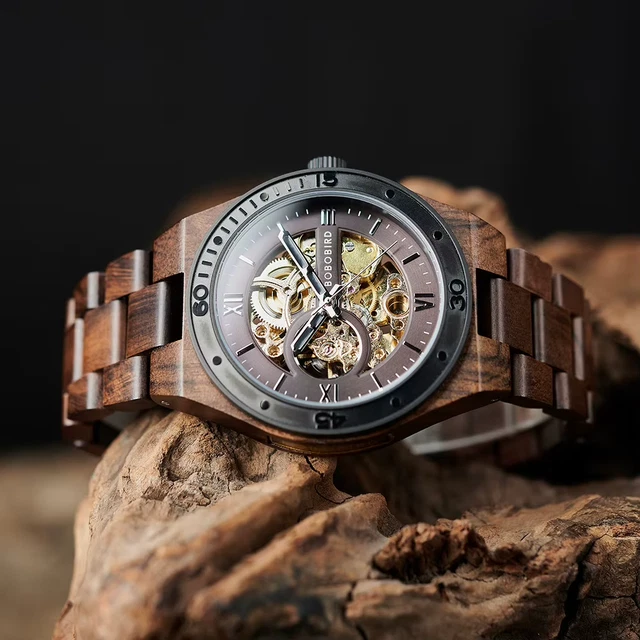Luxus Armbanduhr Holz Herren Bild