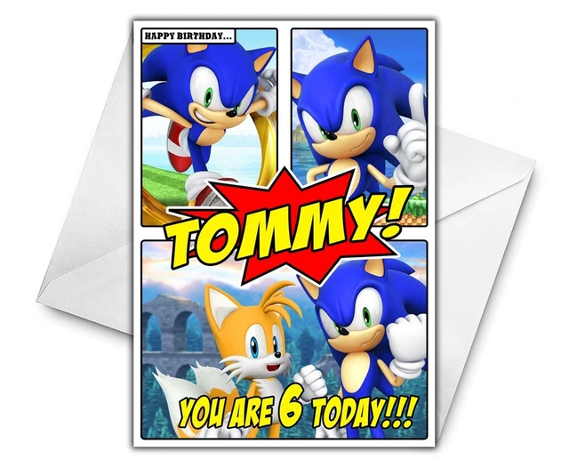 SONIC THE HEDGEHOG Personalised Birthday Card - Sonic Hedgehog ...