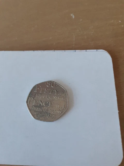 RARE 50P COIN commemorating the 250th anniversary of Samuel Johnson's ...