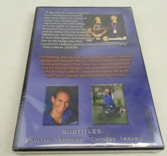 Life Without Limbs Dvd Nick Vujicic No Limbs To No Limits Inspirational