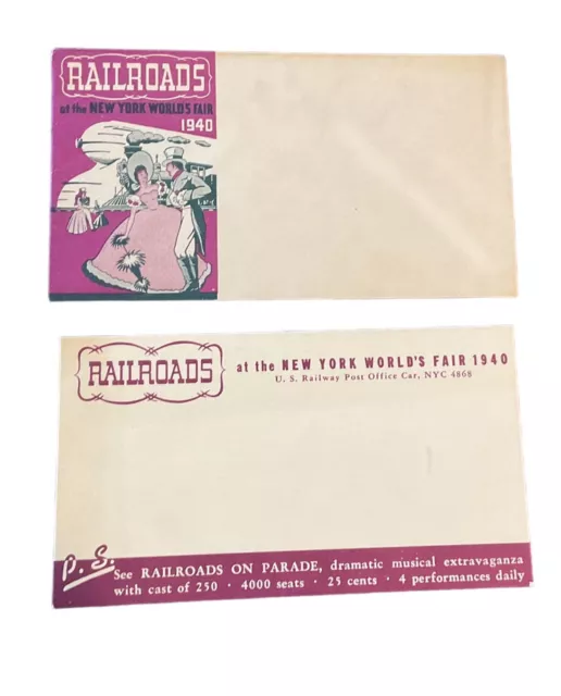 1940 NY WORLDS Fair Railroads US Railway Post Office Car Envelope Card ...