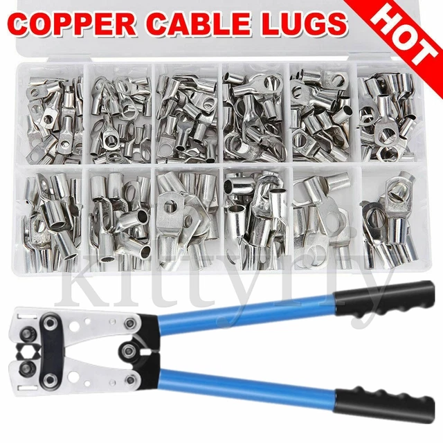 Crimp Connectors 140-Piece Assorted Copper Ring Terminal Connector Kit ...