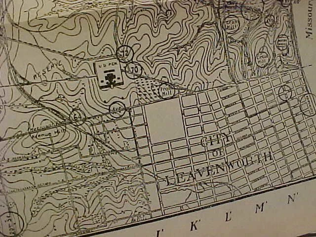 ORIGINAL WWI ERA 1907 Map Of Fort Leavenworth Kansas & Vicinity £67.53 ...