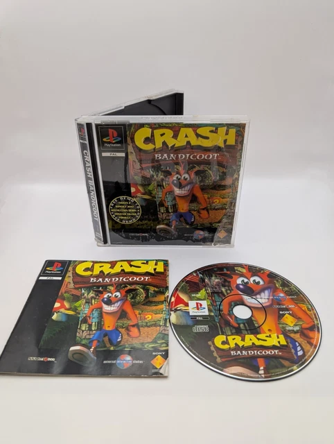 CRASH BANDICOOT PS1 Black Label Original Standard Case AVG Complete UK ...