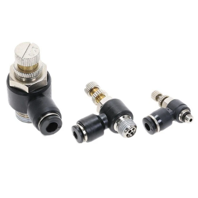 LEAK FREE AIR Flow Speed Control Valve Connector Tube Hose Pneumatic ...