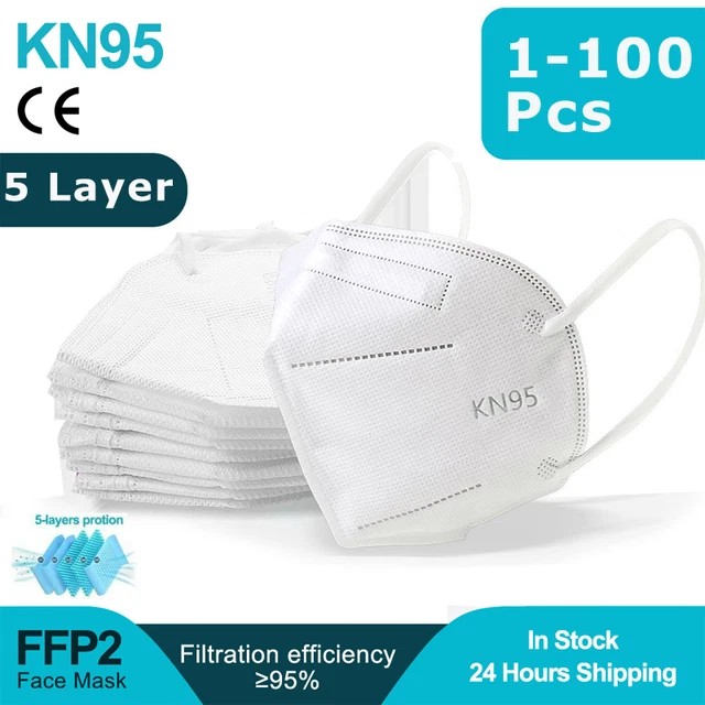 BULK N95 KN95 Mask Disposable Particulate Respirator Face Masks 5 ...
