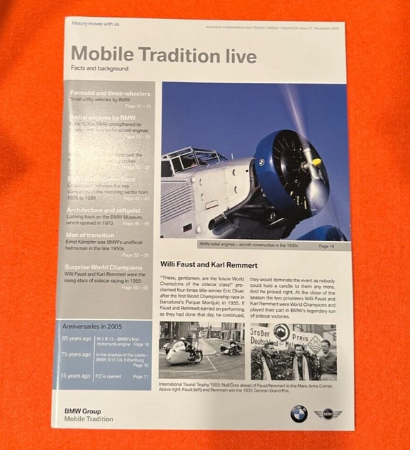 BMW MOBILE TRADITION mit 3-Wheeler M2B15 3/15 Wartburg... E 2005 EUR 5 ...
