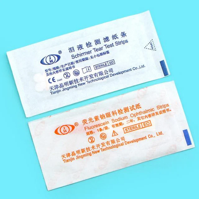 TEAR SECRETION DETECTION Filter Fluorescein Sodium Eye Test Strip ...