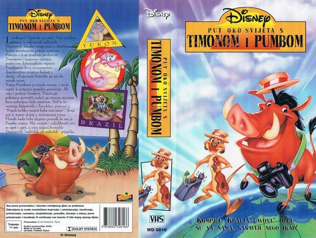 AROUND THE WORLD With Timon & Pumbaa (1996) Animation - Croatian Vhs £ ...