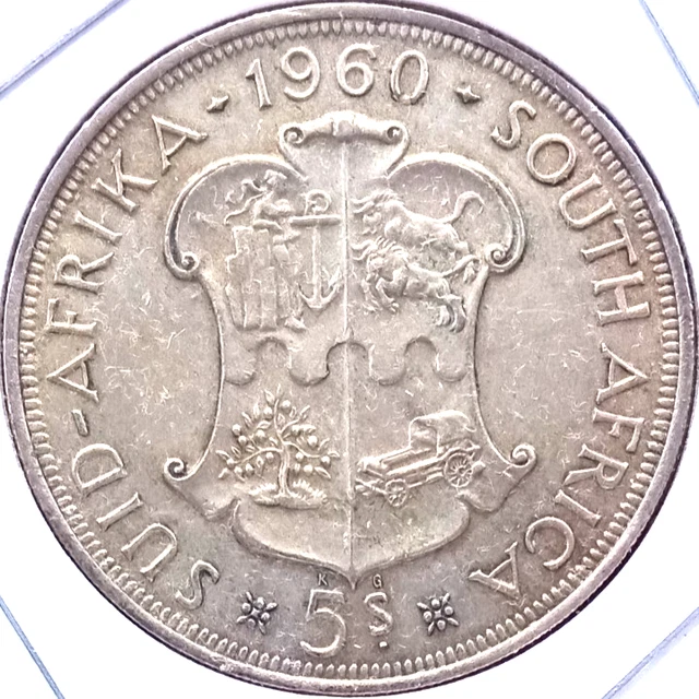 1960, SOUTH AFRICA, 5 shillings, Silver 500 °%, 0.4546 asw, AU $69.99 ...