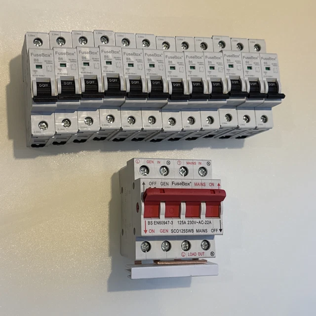 FUSEBOX B6 MCB & 125A Changeover Switch VAT Inc Fast Post £49.90 ...