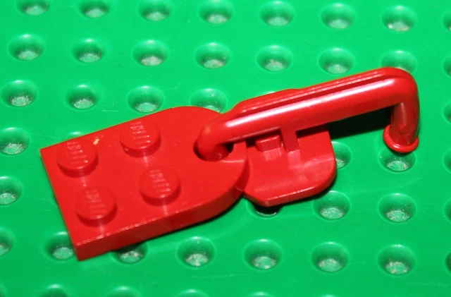 LEGO RED PLATE 2x4 with Train Coupler Open with Hook 737bc01/set 116 ...