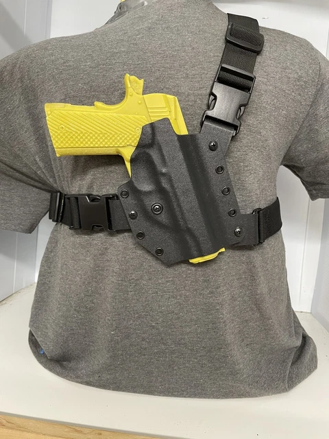 CUSTOM MADE BLACK Kydex Chest Rig For Full Size 1911 £69.66 - PicClick UK