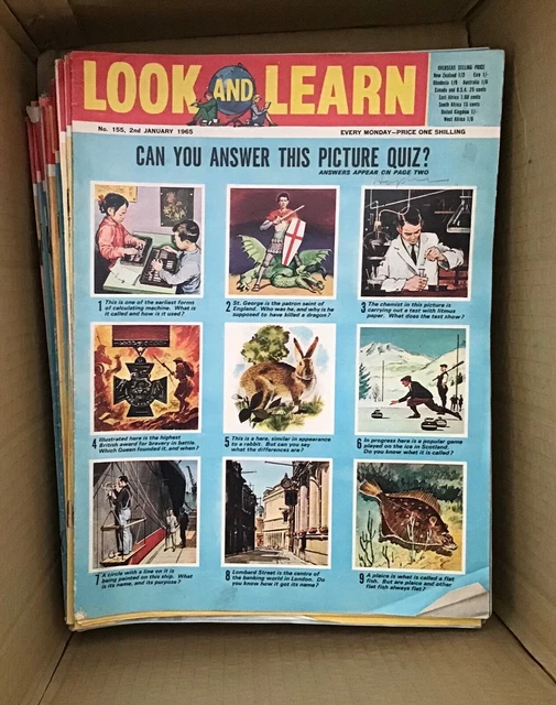 LOOK AND LEARN Magazines. 1965, Issues 155-206 (189 missing) 51 off. £ ...