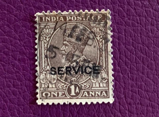 RARE- STAMP INDIA, One 1A ANNA "India Postage & Revenue" SERVICE £399. ...