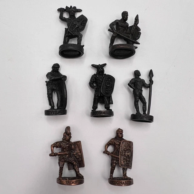 VINTAGE BRONZE ROMAN Gallic War Soldiers 1980s Set of 7 Mini Figures ...