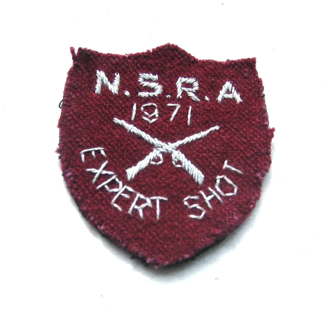 NSRA NATIONAL SMALL-BORE Rifle Association 1971 Expert Shot Sleeve ...