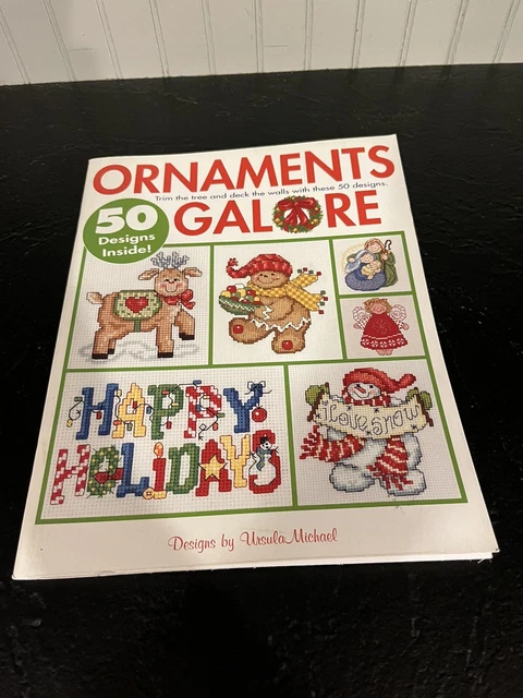 ORNAMENTS GALORE 50 Christmas cross stitch Leisure Arts - 2006 Ursula ...