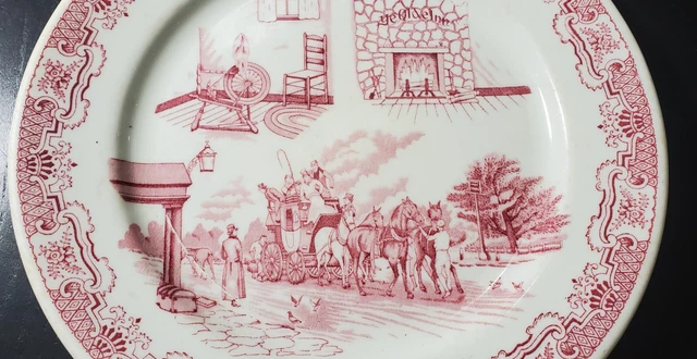 IROQUOIS CHINA - USA - Restaurant Ware - Ye Olde Inn Dinner Plate - Red ...