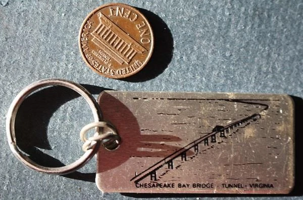 1980S ERA VIRGINIA Chesapeake Bay Bridge Tunnel Aluminum Metal Keychain ...
