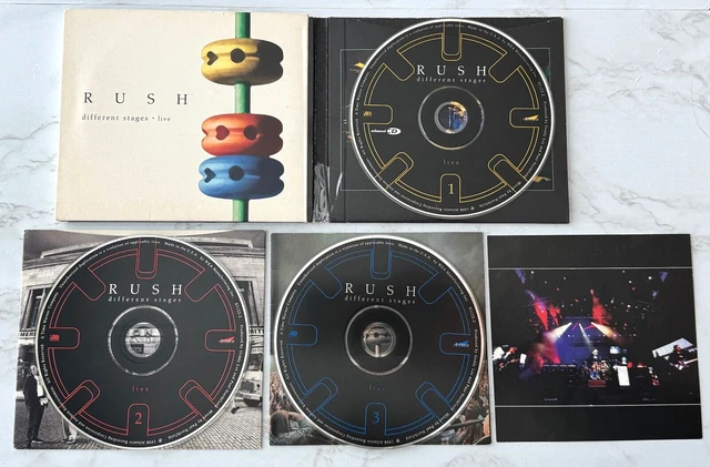 RUSH DIFFERENT STAGES Live 3 CD Digipak 1998 Atlantic 83122-2 Neil ...