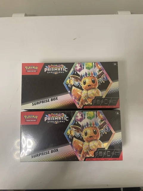 POKÉMON SCARLET AND Violet Prismatic Evolutions Surprise Box | x2 Brand New EUR 101,36 - PicClick IT