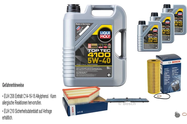 BOSCH INSPECTION SET 8L Liqui Top Moly Tec 4100 5W-40 pour BMW 3 Touring EUR 167,80 - PicClick FR