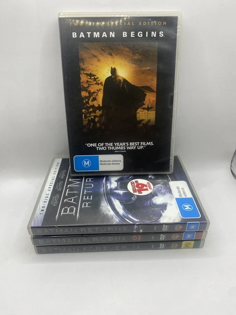 BATMAN RETURNS/BATMAN & Robin/Batman Forever/Batman Begins 4 DVDS ...