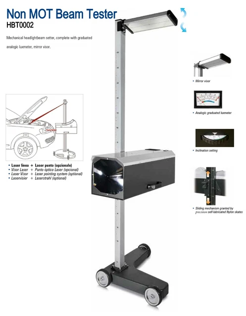 HEADLAMP BEAM TESTER Headlight Beam Setter For Bodyshops Garages Non ...