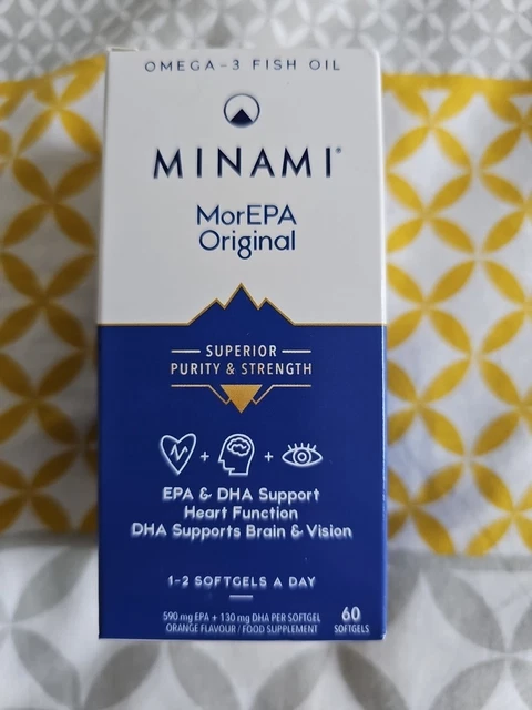 MINAMI MOREPA ORIGINAL Smart Fats Fish Oil Omega-3 EPA 60 Softgels £30. ...