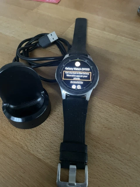 SAMSUNG GALAXY WATCH 46mm SM-R800 Bluetooth GPS Smartwatch Silver Grade ...