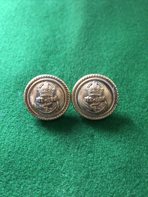 PERFECT PAIR OF King's Crown Royal Navy Buttons - Gieves Ltd - 2.3cm ...