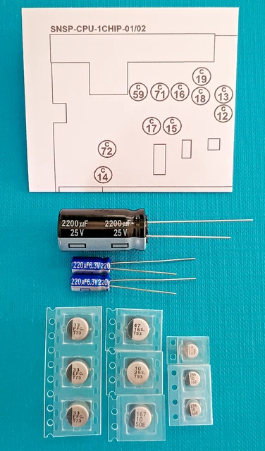 SUPER NINTENDO SNES Capacitors / 12 x Cap Kit / Repair Kit / SNSP-CPU ...