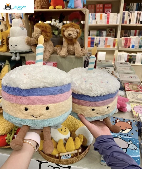 JELLYCAT AMUSEABLE RAINBOW Birthday Cake Plush - 15cm Collectible Soft ...