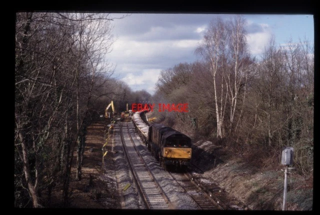 ORIGINAL 35MM SLIDE (2) CLASS 58 LOCO NO 58045 TRACK REPLACMENT TRAIN ...