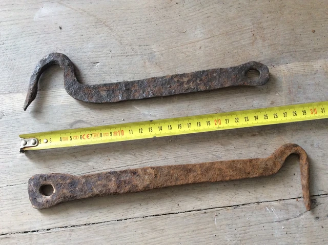 ANCIEN CROCHET FER forgé porte volet grille,ferrure serrure penture lot ...