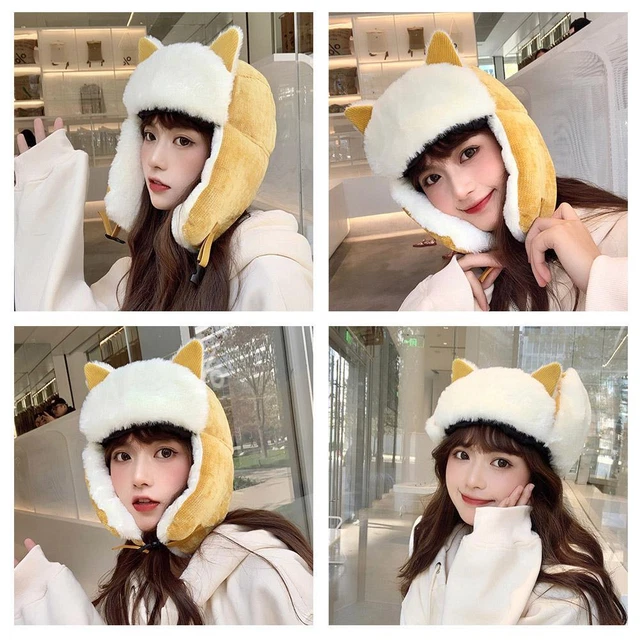 LADY GIRL EARFLAP Cap Trapper Hat Cat Ear Faux Fur Warm Windproof ...