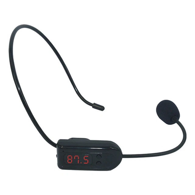 FM WIRELESS MICROPHONE Headset Megaphone Radio Mic for Loudspeaker ...