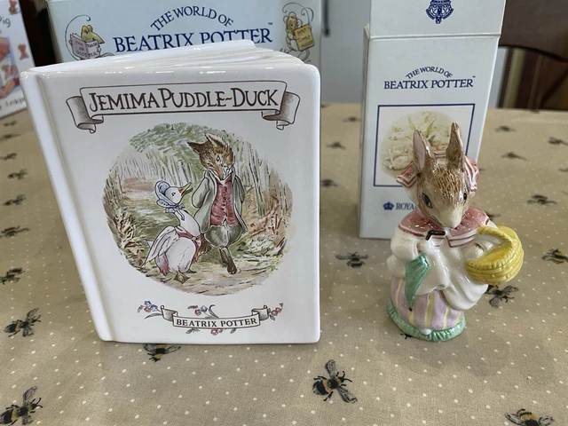 ROYAL ALBERT BEATRIX Potter Jemima Puddleduck Money Box & Mrs Rabbit ...