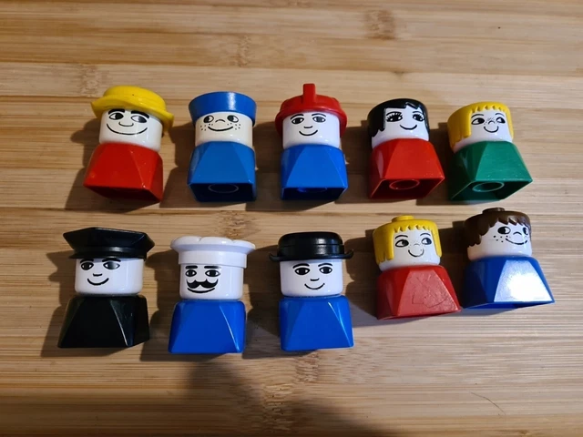 X10 VINTAGE LEGO FIGURES DUPLO BUNDLE 1970s 80s People Police chef ...