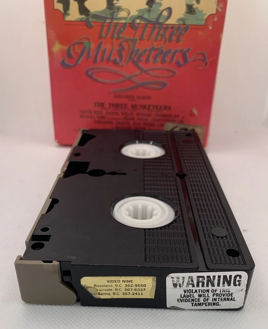 THE THREE MUSKATEERS BETA Movie VHS Red Box Tape Betamal VCR Vintage ...