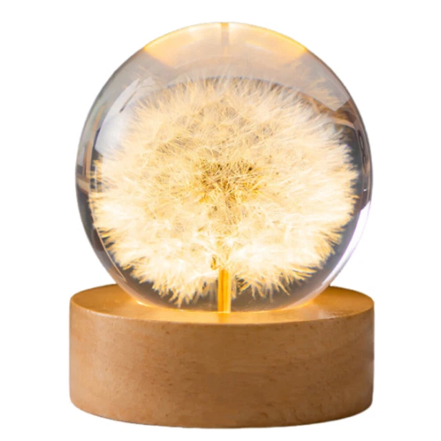 FLOWER CRYSTAL BALL Night Light Flower Desk Lamp Night Light (Round ... FLOWER CRYSTAL BALL Night Light Flower Desk Lamp Night Light (Round ...