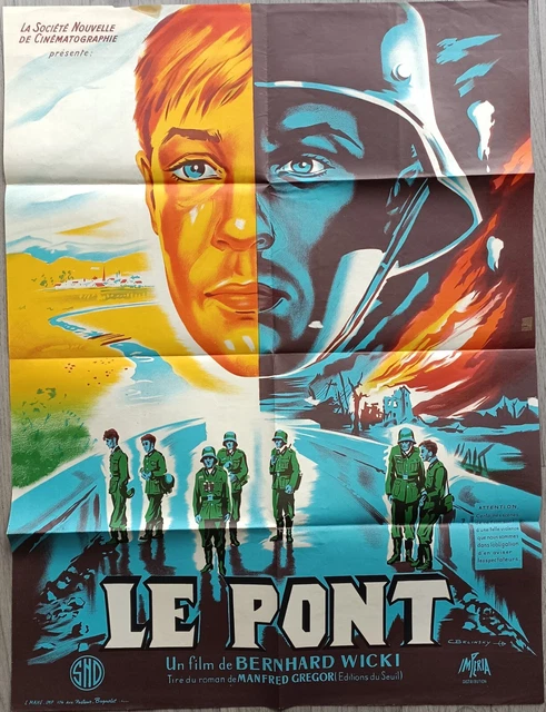 LE PONT/DIE BRÜCKE/CINÉMA Allemand/Bernhard Wicki/Affiche 60X80 Cm/Movie Poster EUR 6,95 ...