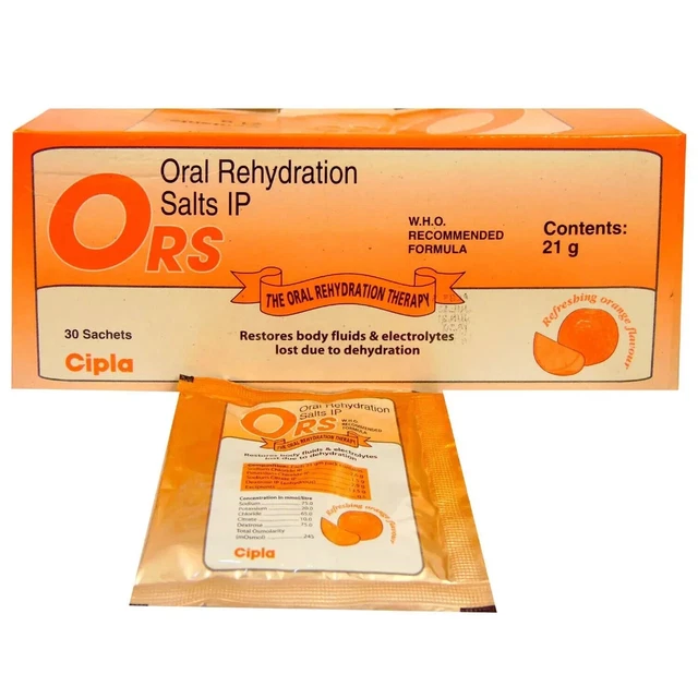 CIPLA PROLYTE ORS Electrolytes Powder Orange Flavour - 30 Sachets (21 ...