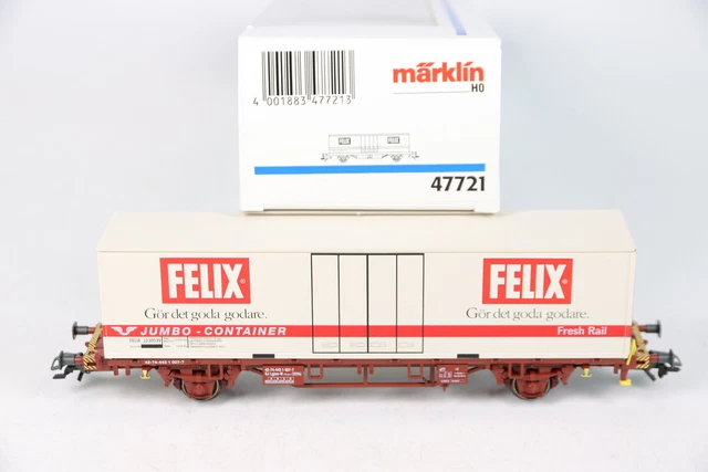 H0 MÄRKLIN 47721 Felix Containertragwagen Güterwagen AC boxcar +OVP/L30 ...