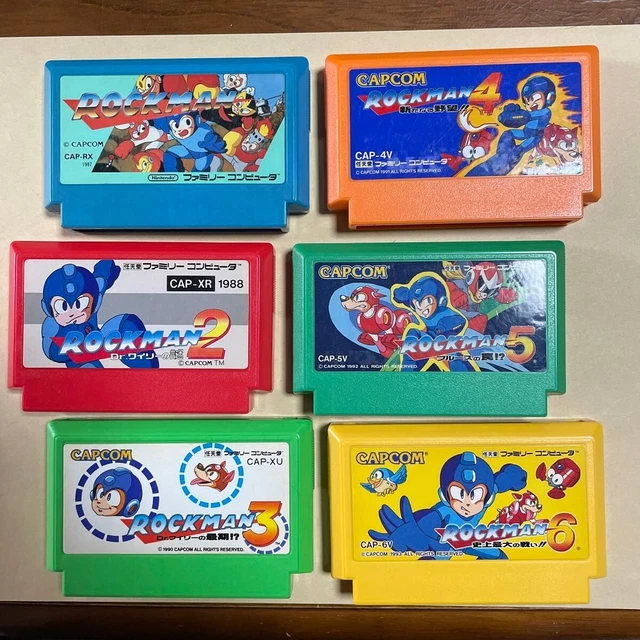 NINTENDO FAMICOM MEGA Man Rockman 1 2 3 4 5 6 set Japanese Ver. FC NES ...