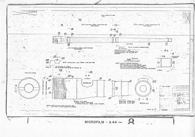 WW2 M3 M3A1 37mm Anti-tank Gun Blueprints Historic 1940 Archive period ...